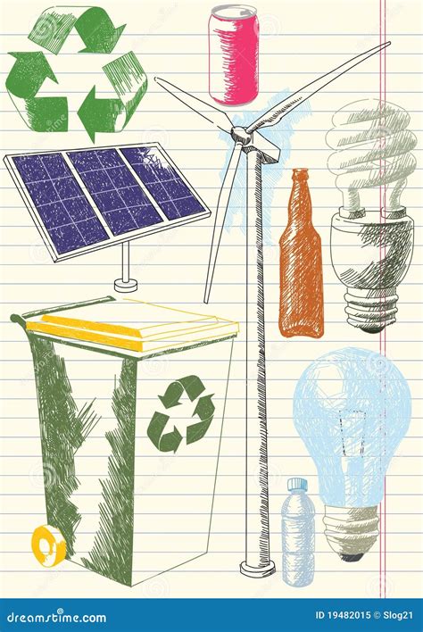 Environmental Conservation Drawings Stock Vector Illustration Of