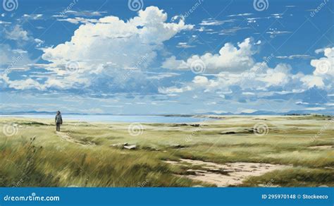 Expansive Midwest Grassland A Tender Depiction Of Nature Stock