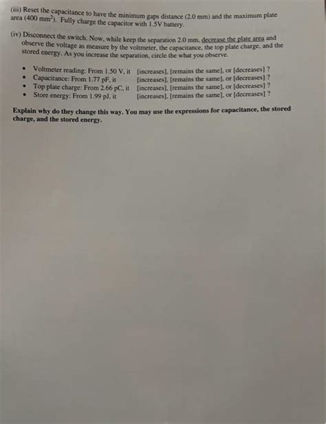 Solved Capacitor Lab Basics Inquiry Into Capacitor Design