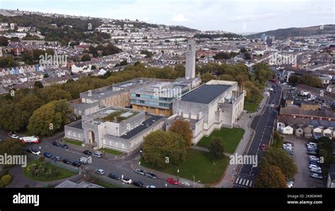 Aerial Photo Swansea Guildhall And The Brangwyn Hall Autumn 2022