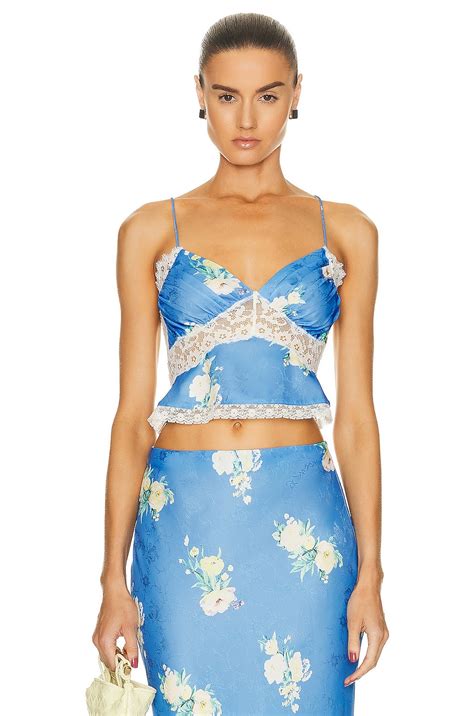 Loveshackfancy Spritely Cami Top In Blueberry Lemonade Fwrd