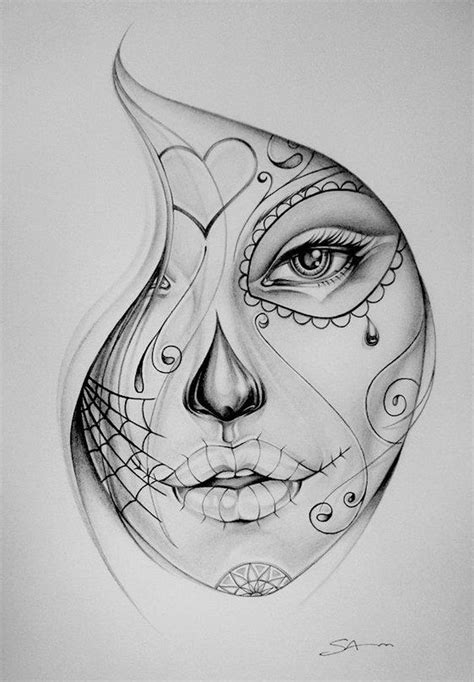 Day Of The Dead Tattoo Drawings Clip Art Library