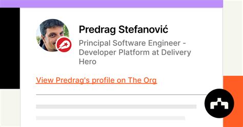 Predrag Stefanović Principal Software Engineer Developer Platform