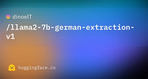 Dinoeltllama2 7b German Extraction V1 · Hugging Face