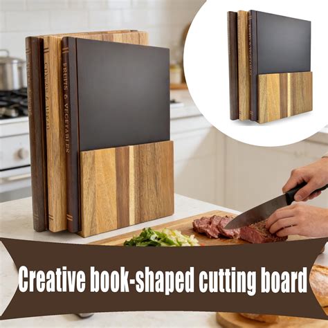 Book Cutting Board Set Set Of 3 Solid Wood Book Shaped Cutting Board
