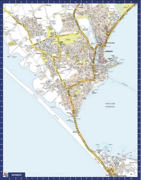 Weymouth City Centre A Z Street Wall Map
