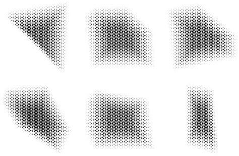 Halftone Triangle Pattern Reprographic Technique Vector Image