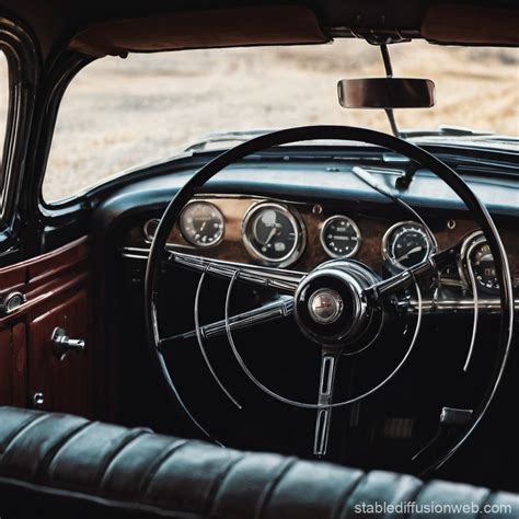 Classic Car Dashboard Silhouette Stable Diffusion Online