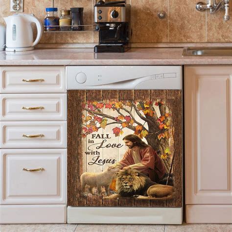 Fall In Love With Jesus Dishwasher Cover Jesus Lion Of Judah White La