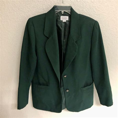 Minimalist 1990s 90s Vintage Dark Green Blazer Suit Jacket Size