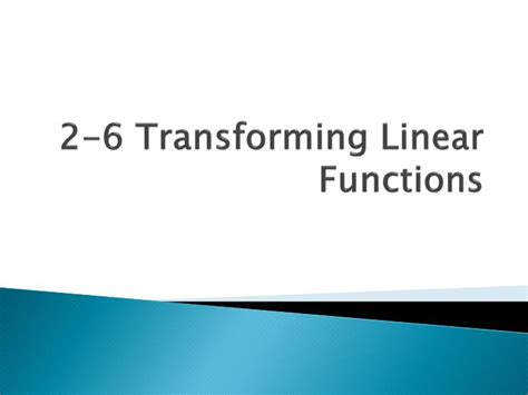 Ppt 2 6 Transforming Linear Functions Powerpoint Presentation Free