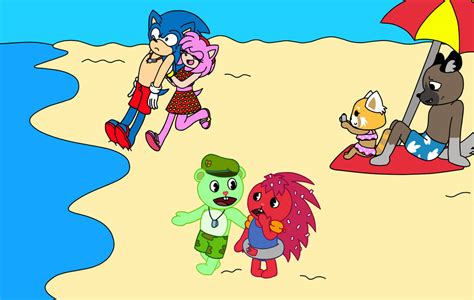 Beach Sonic Htf And Aggretsuko Couples Crossover By Ameth18 On Deviantart