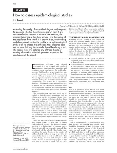 Pdf How To Assess Epidemiological Studies