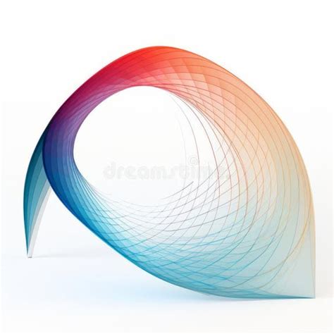 Vibrant Parabolic Structure On White Background With Gradient Hues