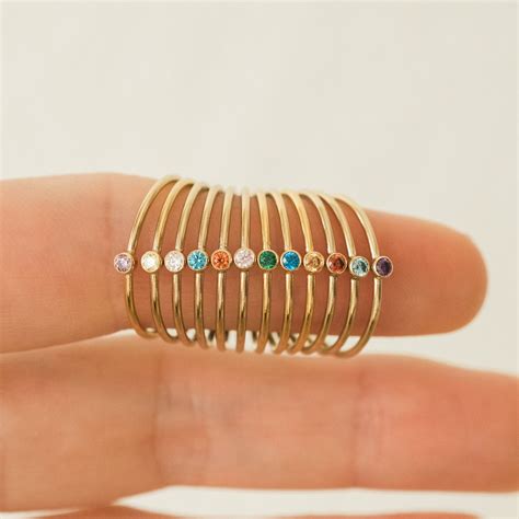 April Birthstone Ring Diamond Simple And Dainty