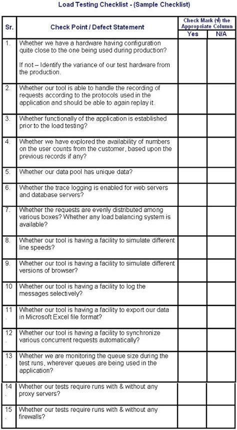 Testing Checklist Template Excel At Pdftemplate Checklist Template