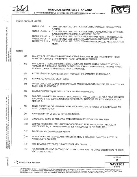 Nas1101 04 Datasheet34 Pages Etc2 National Aerospace Stan Dard