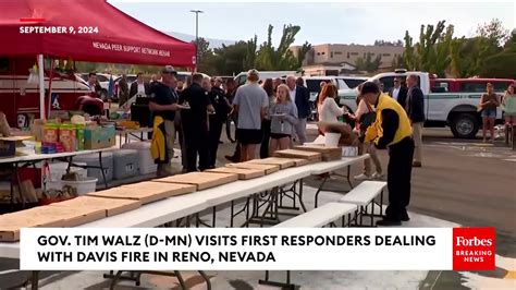 Tim Walz Shows Up With Pizza For First Responders To Davis Fire In Reno