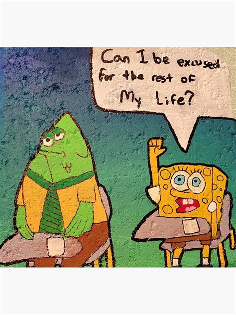 Spongebob And Flats In Class Sticker For Sale By Webbcreations Redbubble