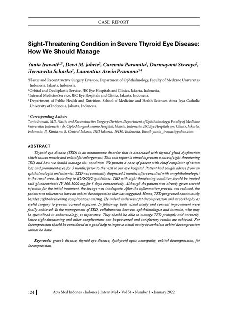 Sight Threatening Condition In Severe Thyroid Eye Disease How We