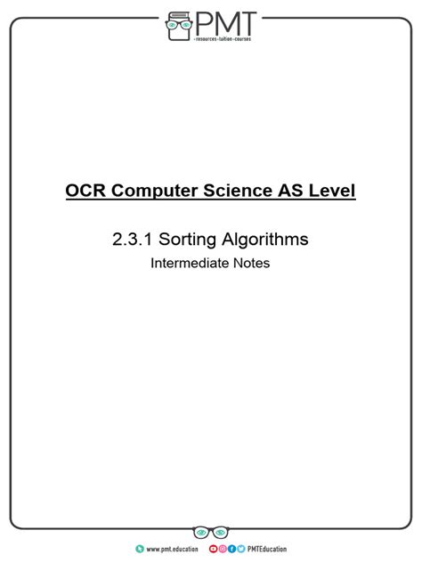 As Level Sorting Algorithms Explained Pdf Applied Mathematics