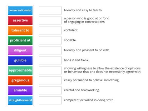 Positive Adjecives Match Up