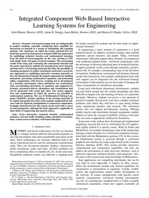 pdf integrated component web based interactive learning systems for