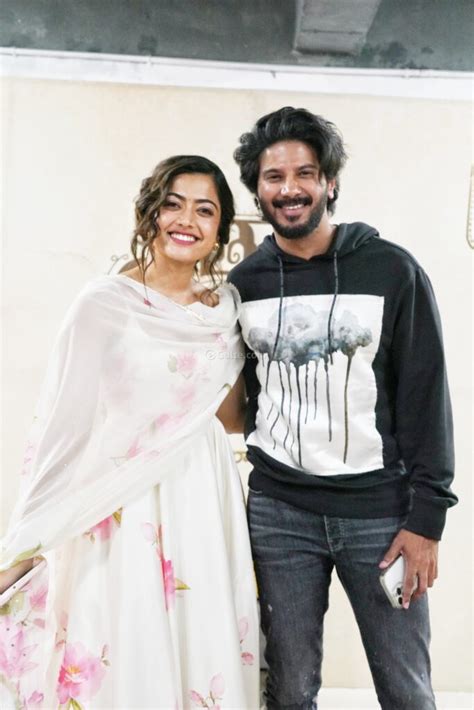 Pics Cool Dulquer And Cute Rashmika At Sita Ramam Promotions