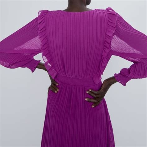 Zara Dresses Zara Purple Pleated Dress Poshmark