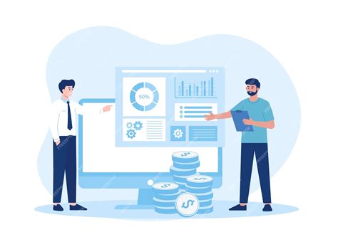 Premium Vector Two Analysis Analyzing Growth Data Concept Flat