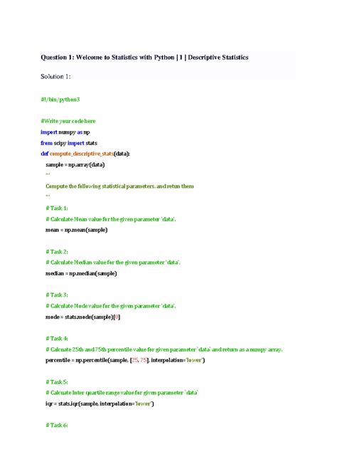 Stats With Python Question 1 Welcome To Statistics With Python 1