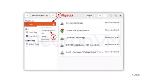 how to disable unlock login keyring in linux mint