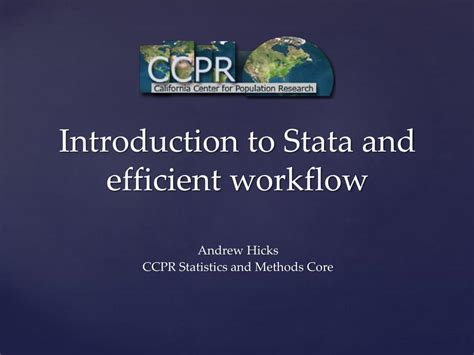Ppt Introduction To Stata And Efficient Workflow Powerpoint