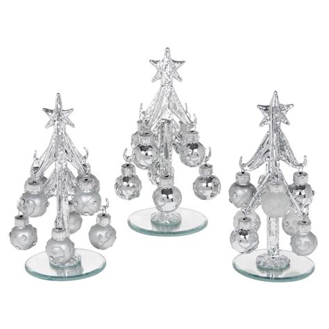Glass Christmas Tree Pure Silver Tree Small 4770 Shiny