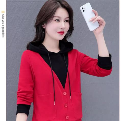 Niubi เสื้อคลุมฮู้ดสไตล์หญิงชุดคู่ปลอม Th