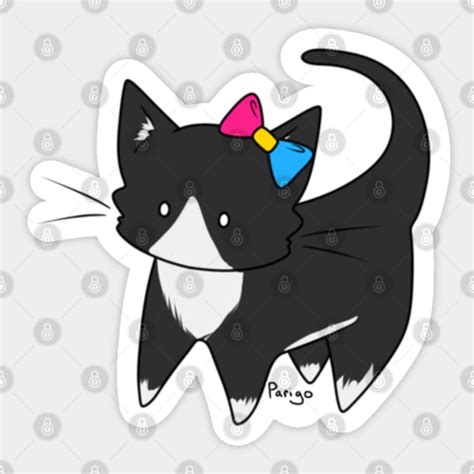 Pansexual Pride Tuxedo Kitty Ear Bow Pride Sticker Teepublic