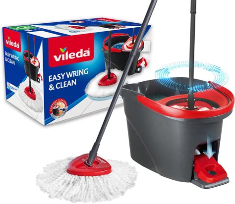 Vileda Easy Wring And Clean Spin Mop And Bucket Set With Foot Pedal