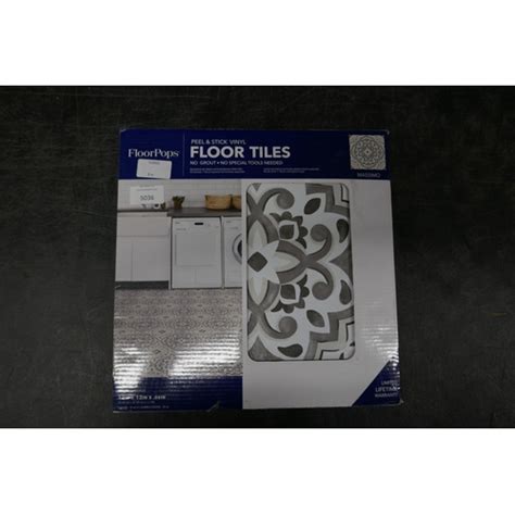 A Set Of 10 Floorpops Massimo Peel And Stick Vinyl Floor Tiles 217321 30 This Lot Is Subject To