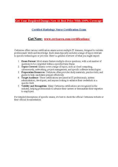 Certified Radiology Nurse Certification Exam Get Your Required Dumps