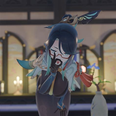 Rule 34 3d Blowjob Gesture Female Only Genshin Impact Glasses Milf