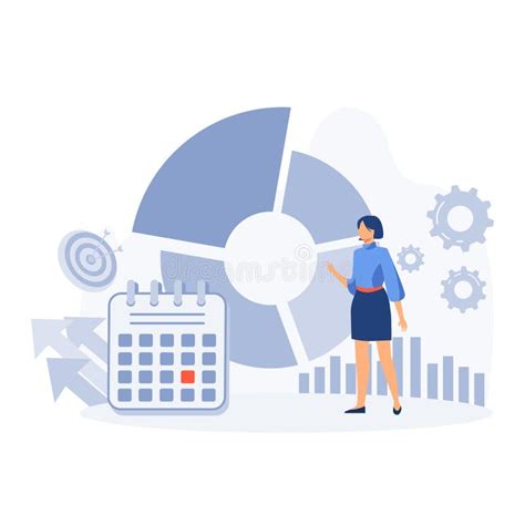 Work Flow Organization Office Work And Time Management Stock Vector