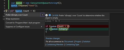 bug in fixer for ca1836 · issue 6145 · dotnet roslyn analyzers · github