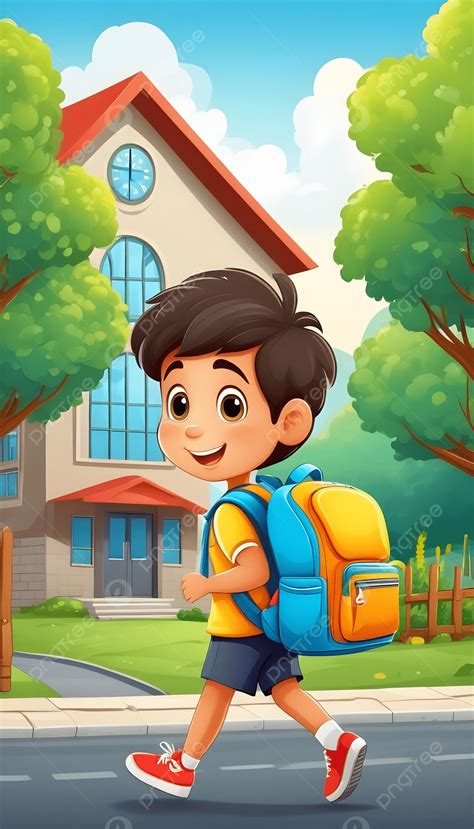 Cartoon Leaving School