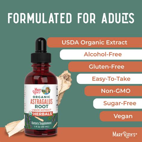 Organic Astragalus Root Herbal Drops Maryruth Organics
