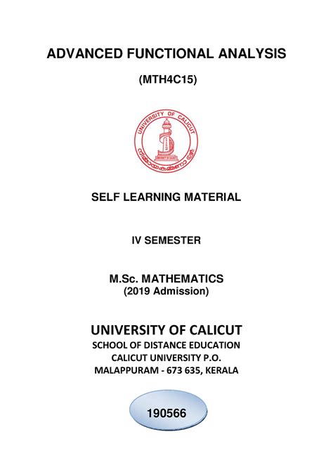 mth4c15 190566 advanced functional analysis self learning material