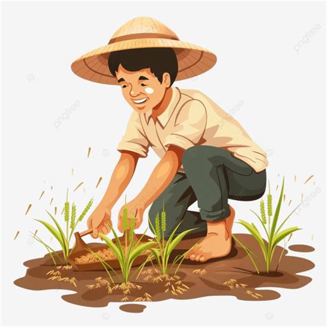 논에서 일하는 행복한 농부 퐁갈 타밀 사람 농장주 Png 일러스트 및 이미지 에 대한 무료 다운로드 Pngtree