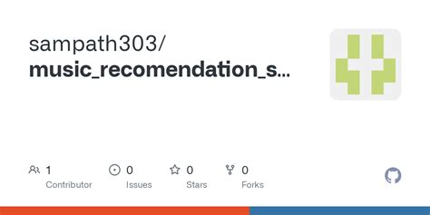 GitHub Sampath Music Recomendation System