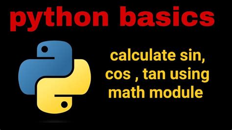 Calculate Sin Cos Tan Value Using Math Module In Python Part 05