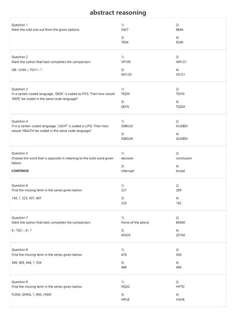 Abstract Reasoning Pdf