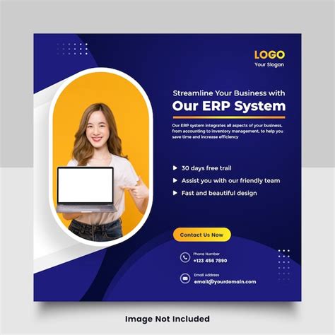 Premium Vector Erp System Poster Design Social Media Template Premium Vector Erp System Poster Design Social Media Template